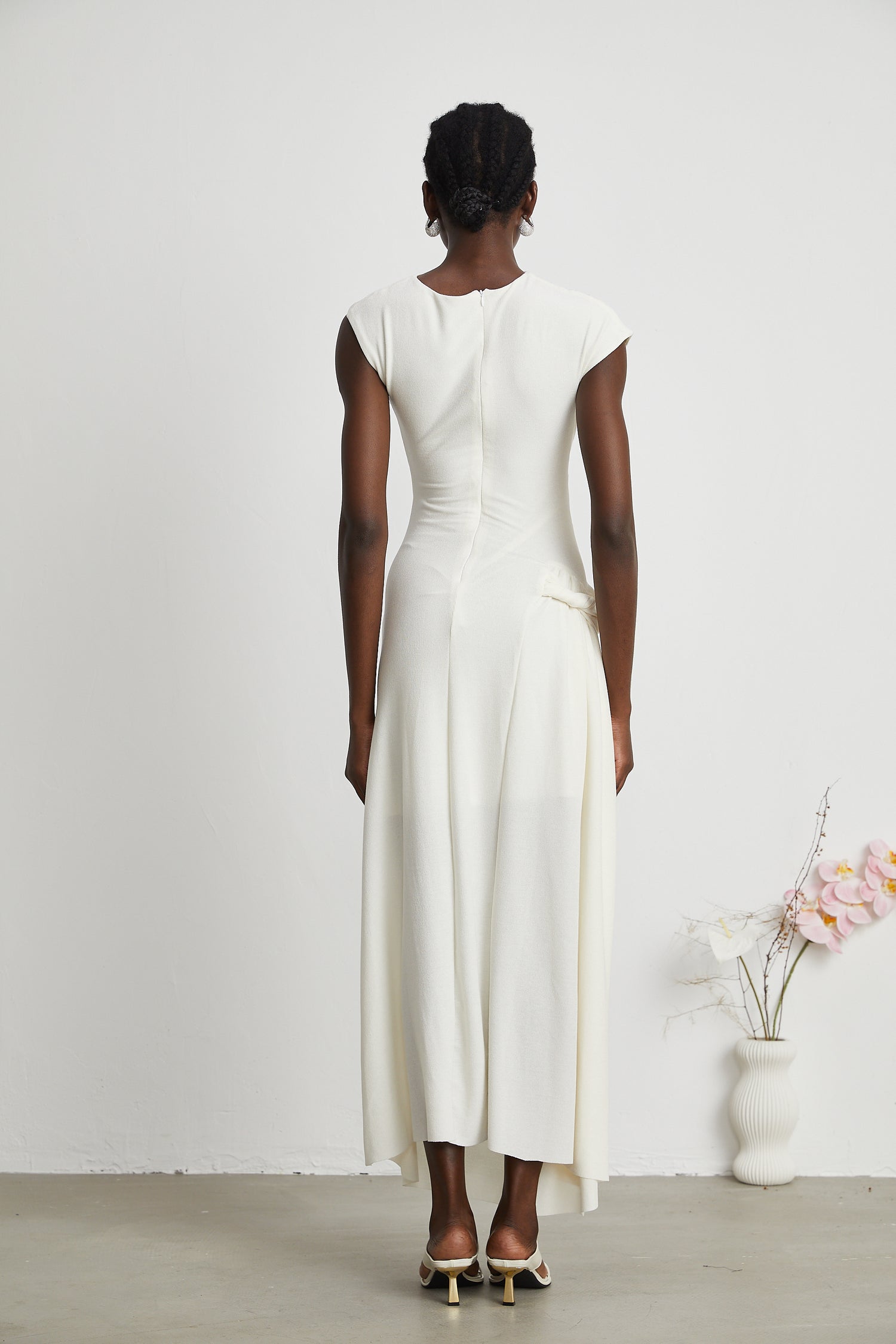 Lanetta jersey-knit draped maxi dress