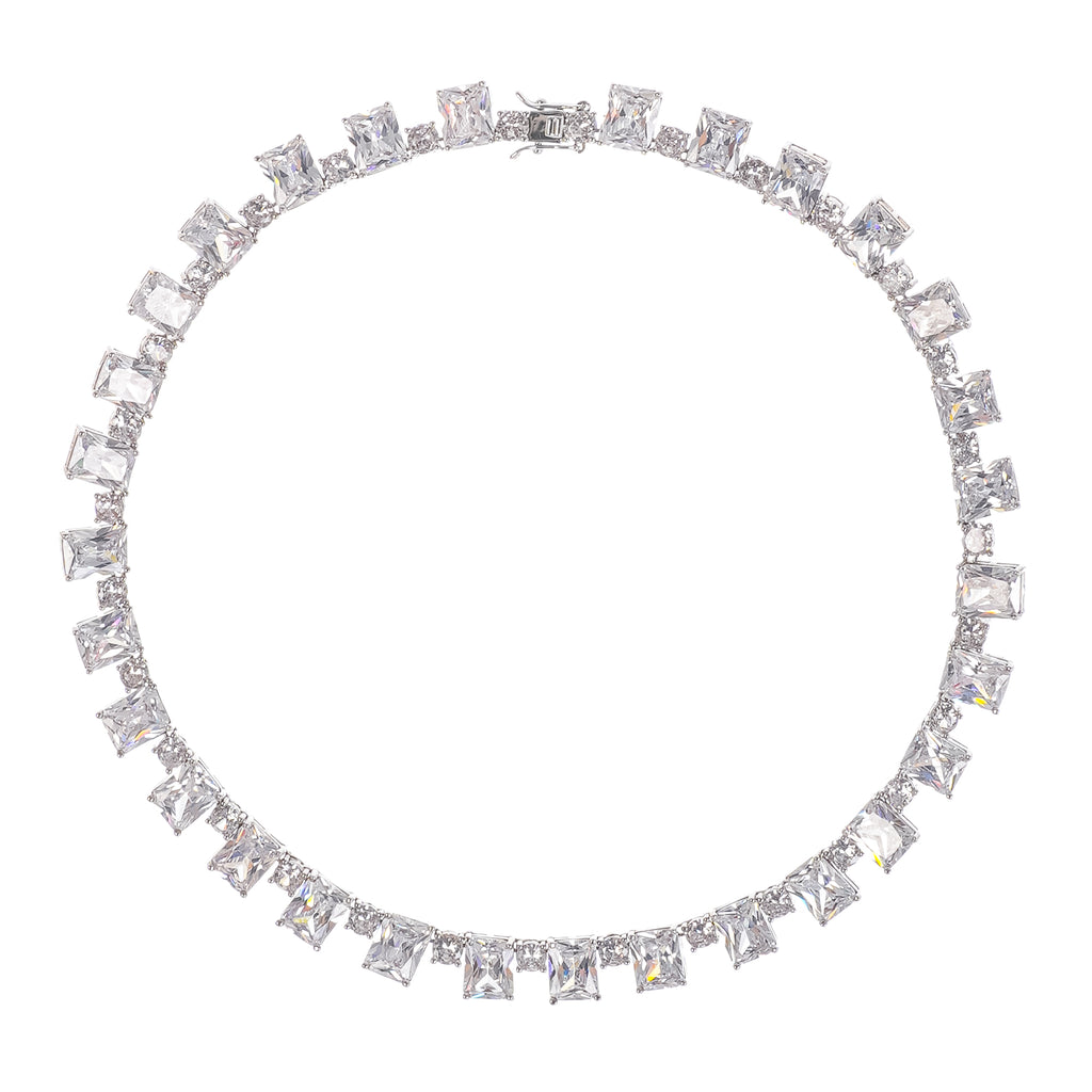Mathilde Silver Tone Crystal Embellished Necklace