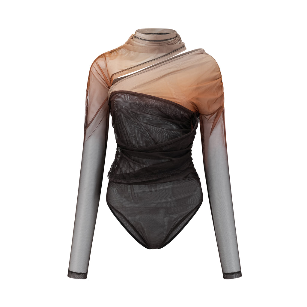 Capucine ruched gradient-effect bodysuit