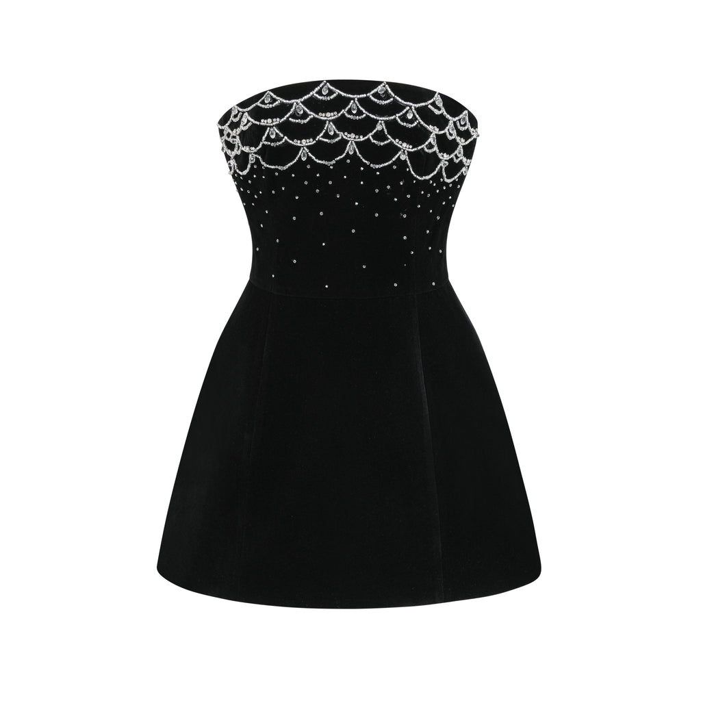 Sandrine crystal-embellished velvet mini dress